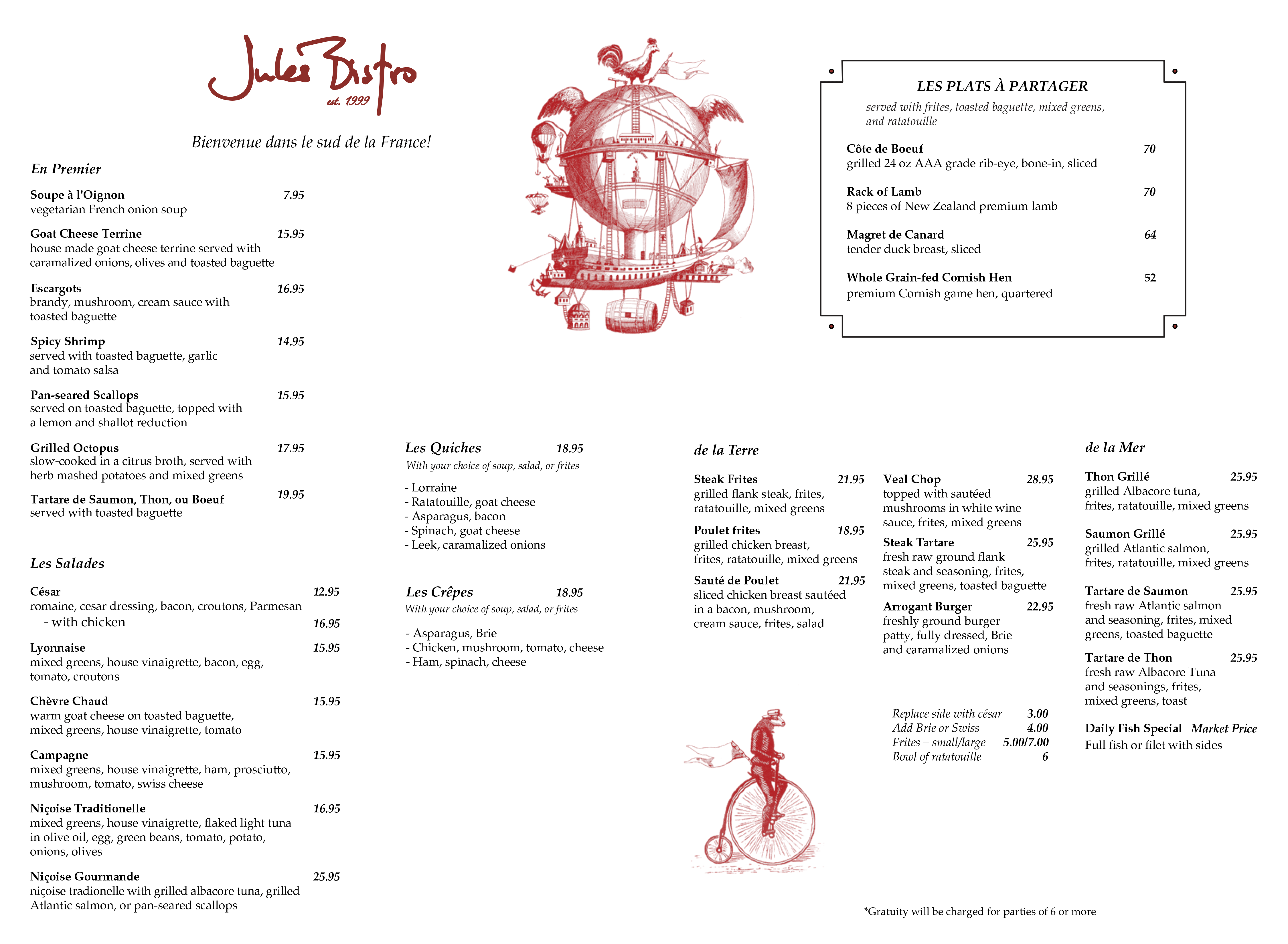 Menu – Jules Bistro